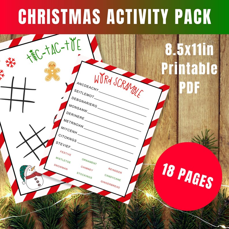 CHRISTMAS ACTIVITY PACK Printable Christmas Activity Sheets Children ...