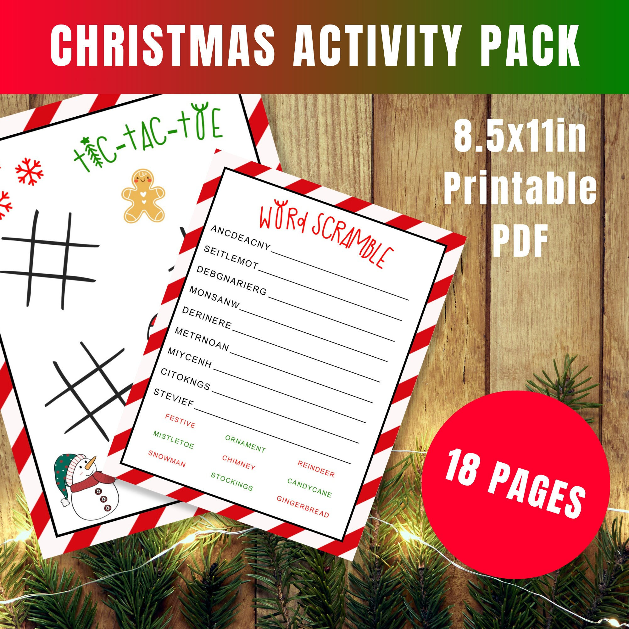 CHRISTMAS ACTIVITY PACK Printable Christmas Activity Sheets Children ...