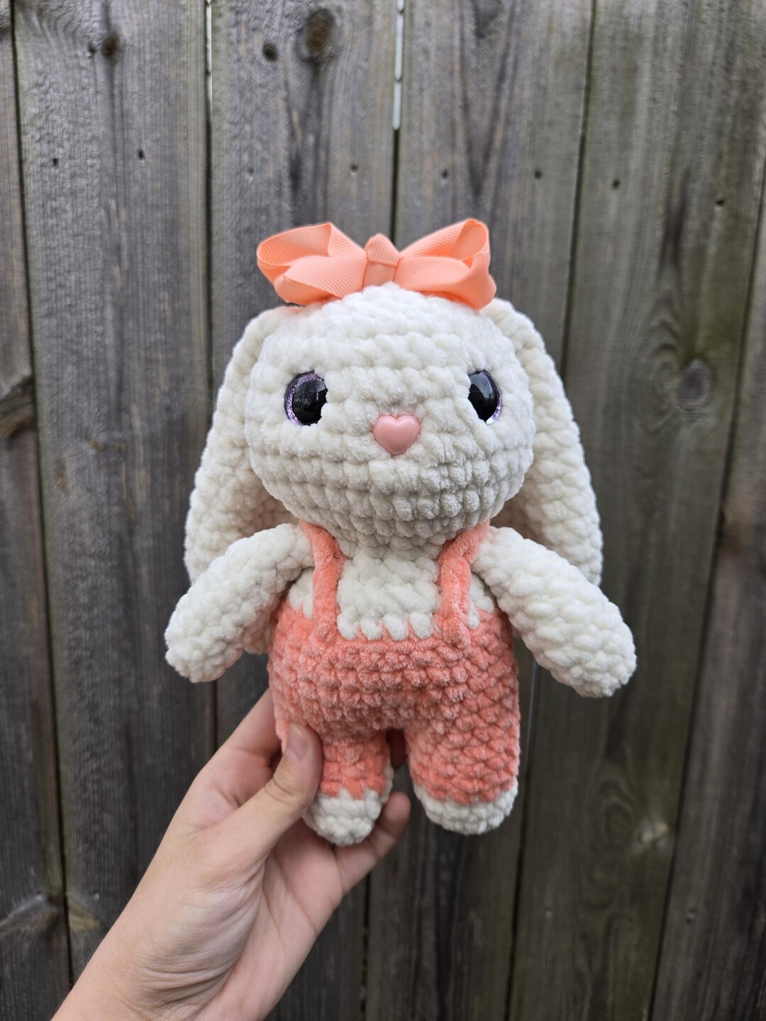 CROCHET BUNNY PLUSHIE | Crochet Bunny With Overalls | Amigurumi - Etsy