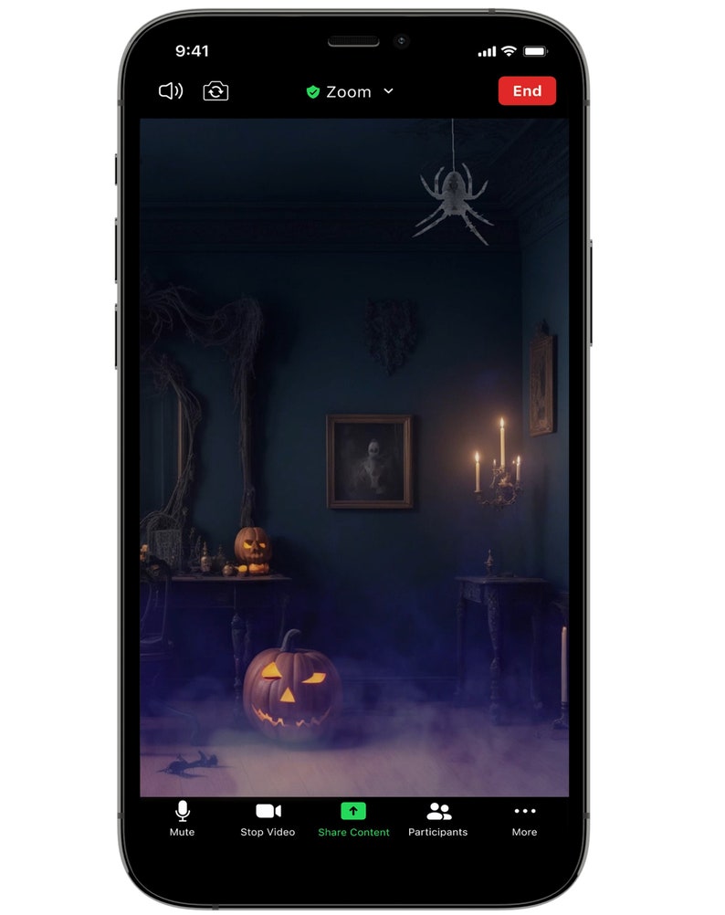 Animated Halloween Background for Zoom: Dark Room With a Spider - Etsy