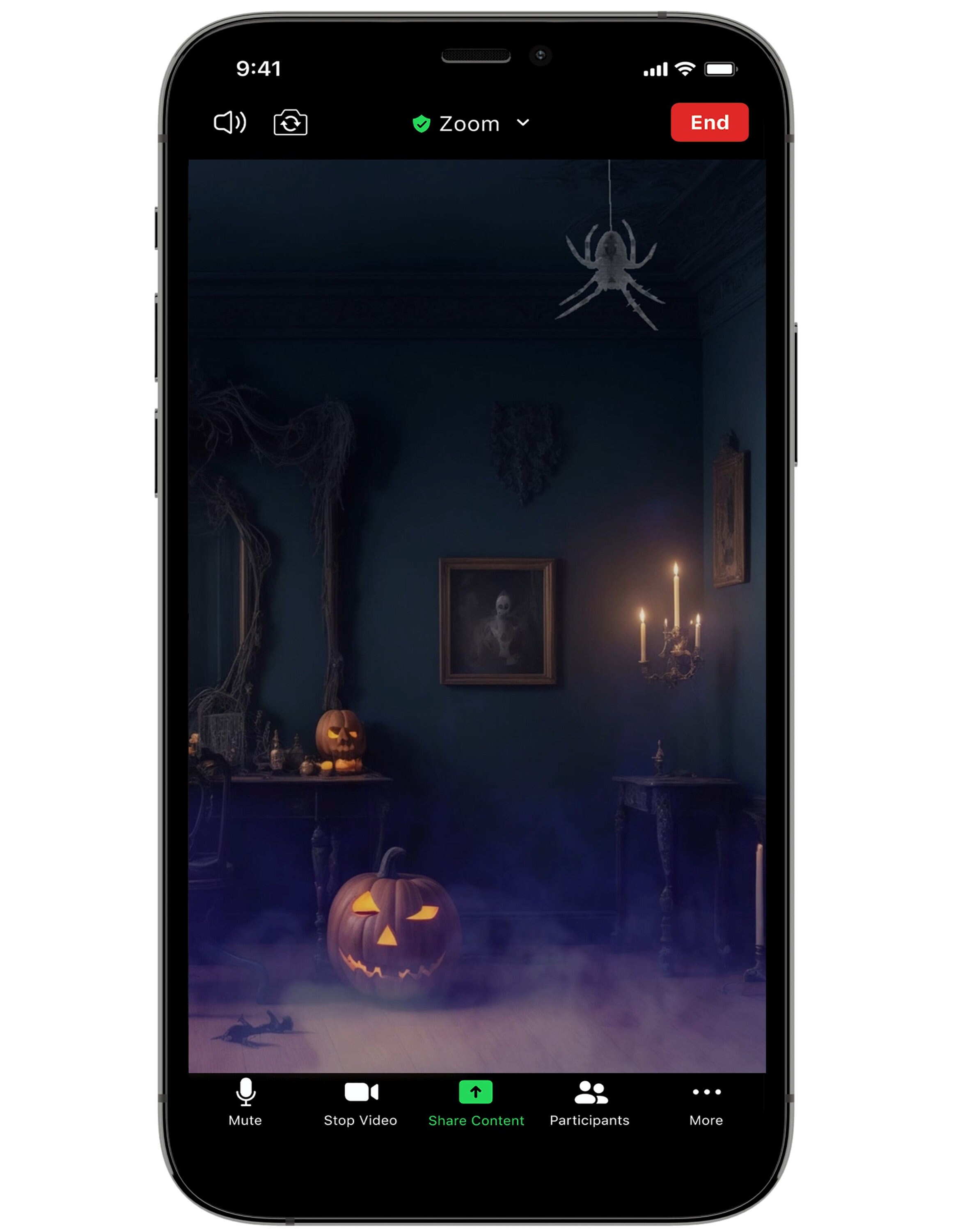 Animated Halloween Background for Zoom: Dark Room With a Spider - Etsy