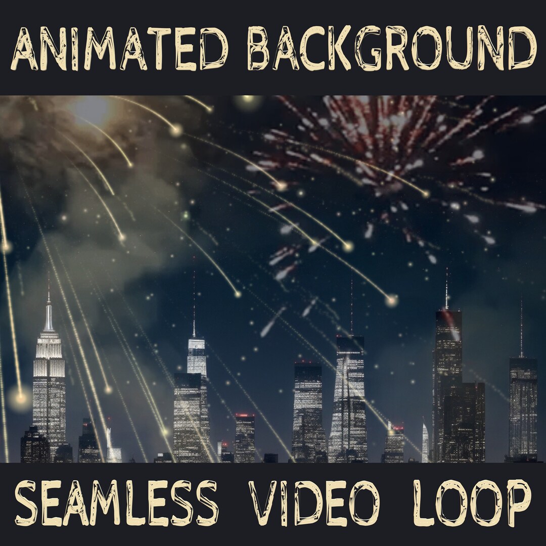 Animated Virtual Background: Fireworks Over New York Skyline - Etsy