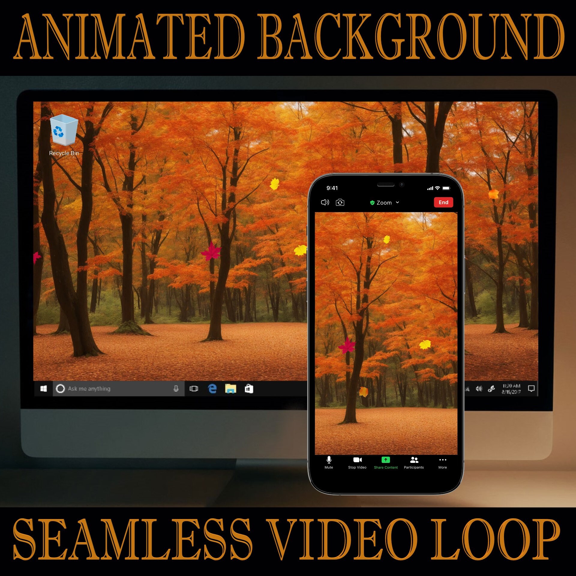 Animated Virtual Background: Autumn Forest - Etsy
