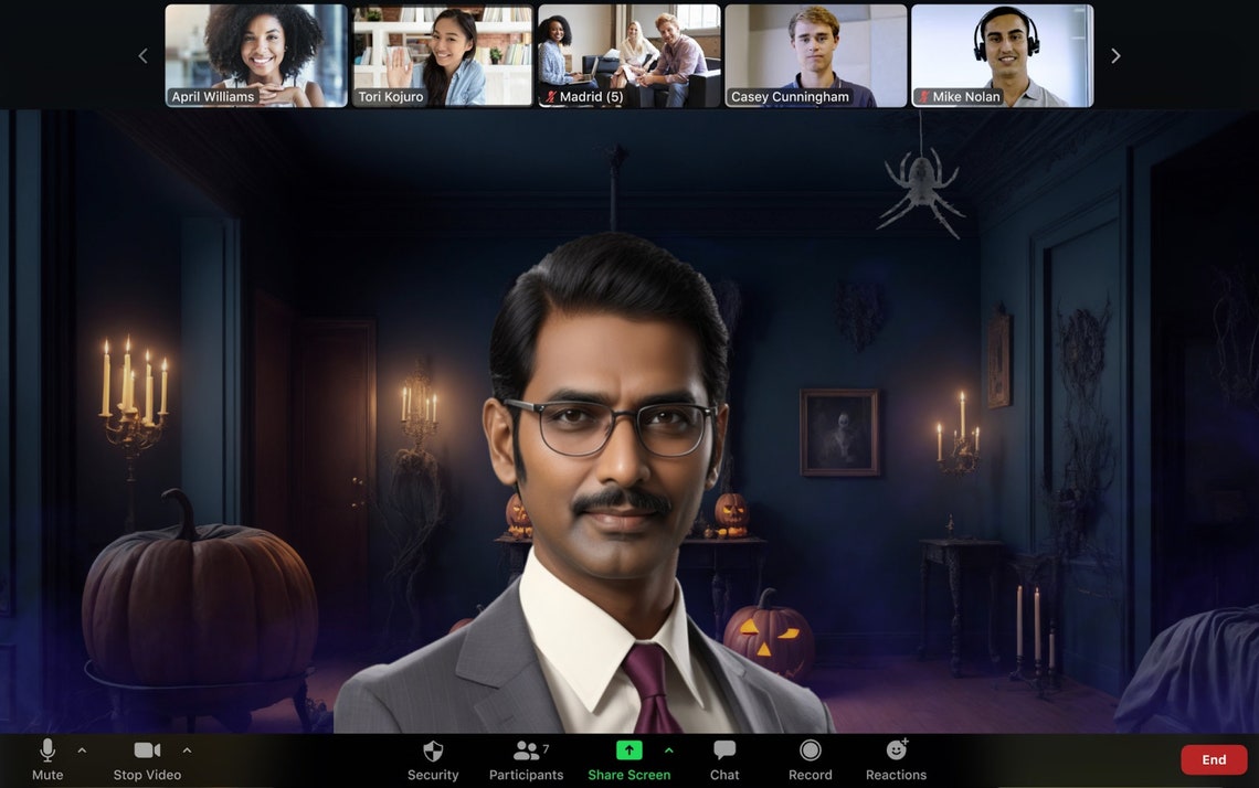 Animated Halloween Background for Zoom: Dark Room With a Spider - Etsy