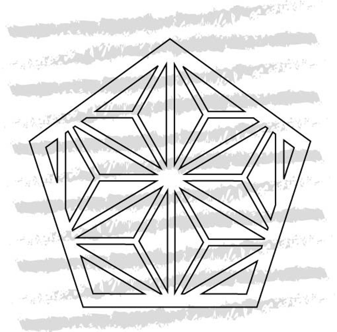 Asanoha Pattern Inside Pentagon Shape Cut File, SVG, DXF, PNG ...
