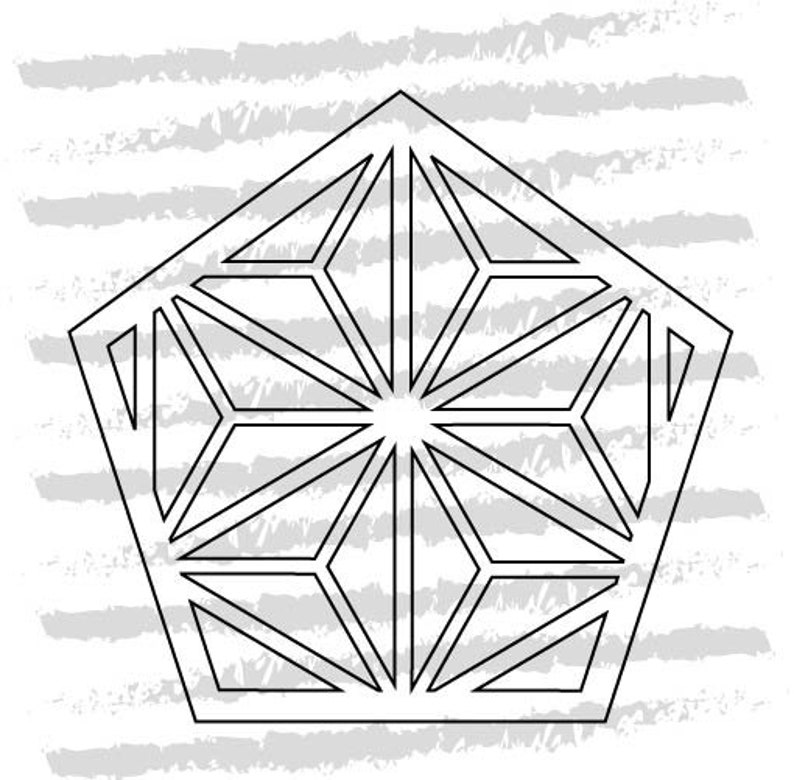 Asanoha Pattern Inside Pentagon Shape Cut File, SVG, DXF, PNG ...