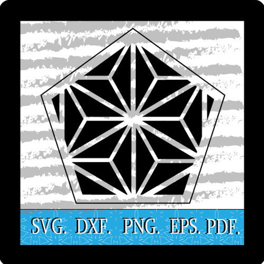 Asanoha Pattern Inside Pentagon Shape Cut File, SVG, DXF, PNG ...