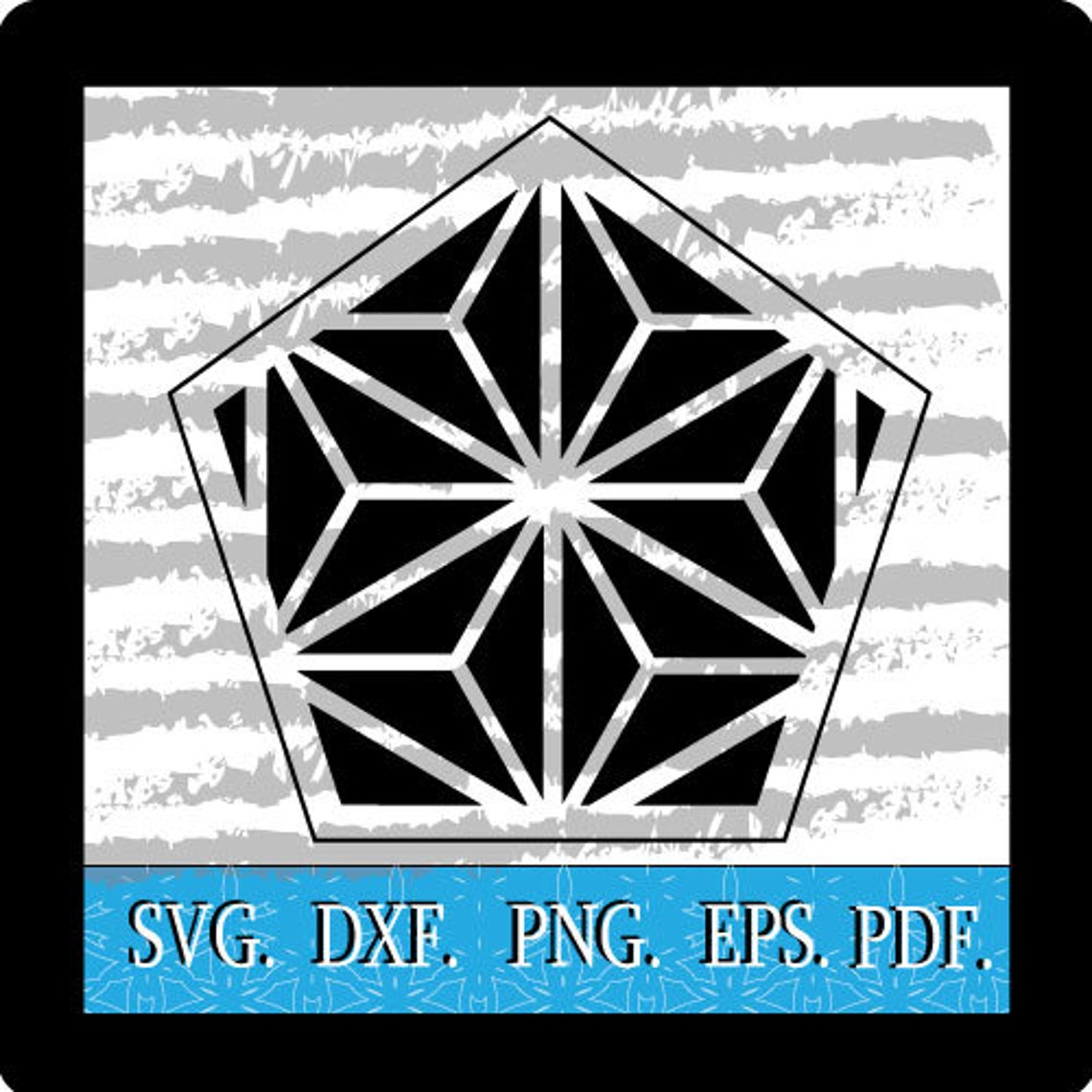 Asanoha Pattern Inside Pentagon Shape Cut File, SVG, DXF, PNG ...