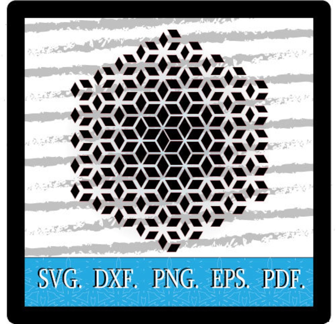 Hexagon Cube Fractal Vector Download SVG , DXF , PNG, Laser Cutting ...