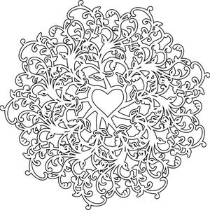 Floral Heart Design ( Download Vector DXF SVG EPS ) - Etsy