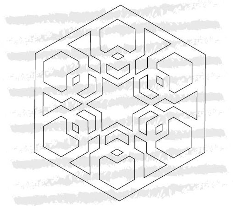 Hexagonal Vortex Star Geometry Pattern Digital Download SVG, DXF, PNG ...
