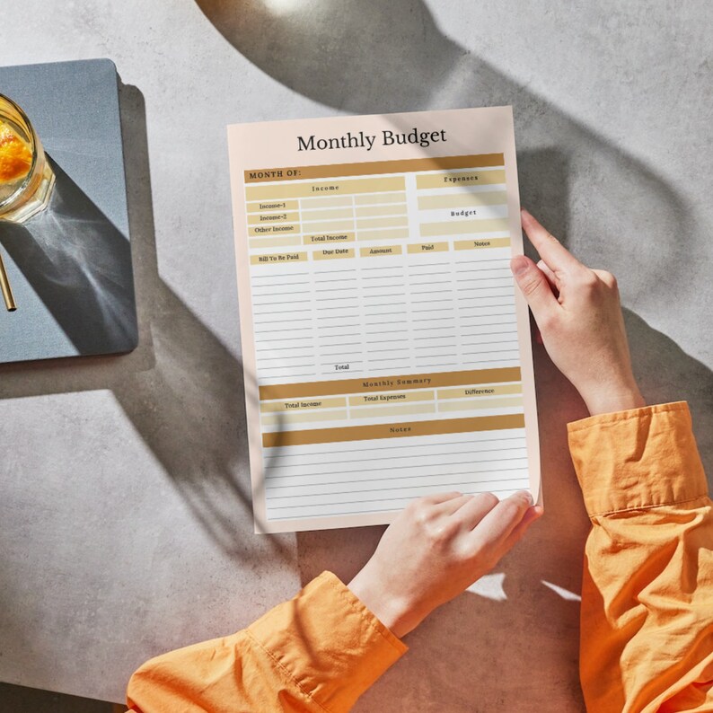 Monthly Budget Planner Printable Income & Expense Tracker - Etsy