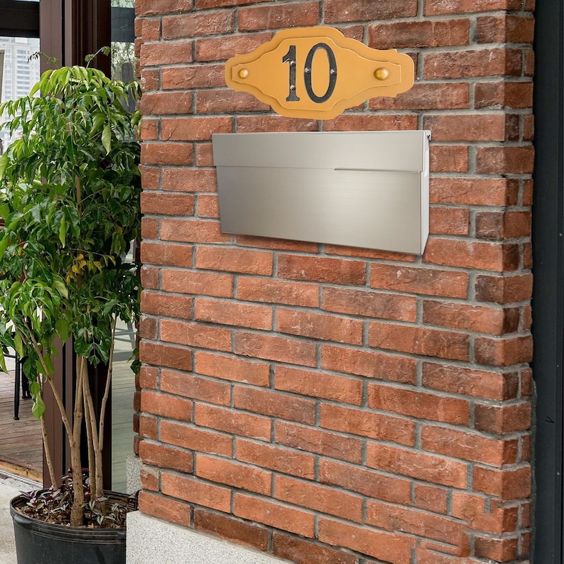 D4 - OPEN BOX Brushed Stainless Steel Wall Mount Mailbox: Modern Rust ...