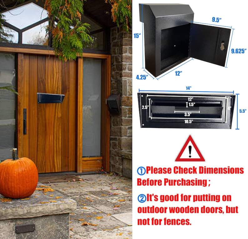 D1A-B - Rainproof Galvanized Steel Locking Mailbox Door Drop Box - Etsy