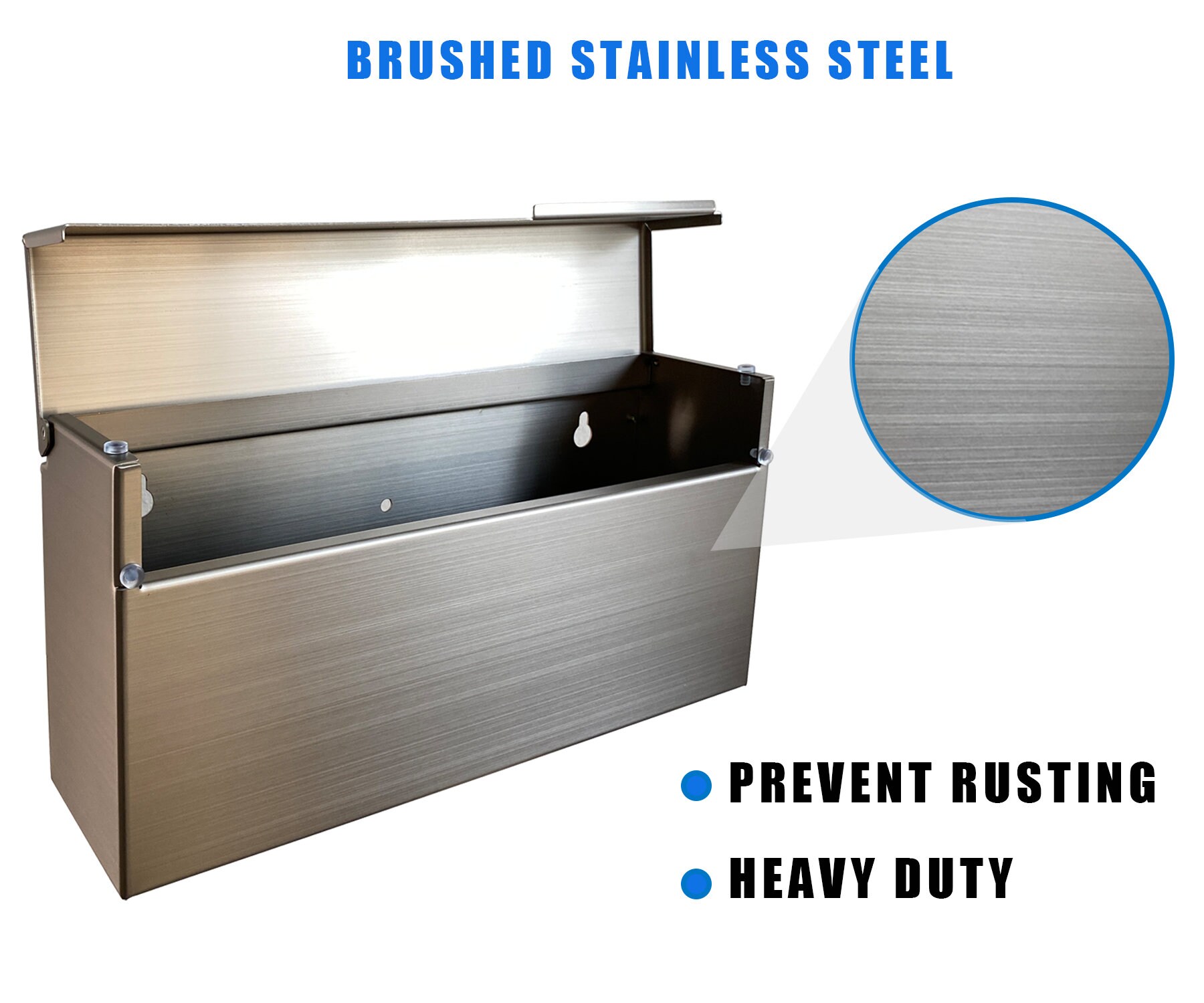 Modern Design Brushed Stainless Steel Mailbox for Walls, Heavy Duty ...