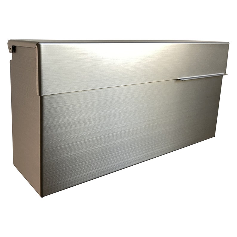 D4 - Modern Brushed Stainless Steel Mailbox: Rustproof Wall Mounted ...