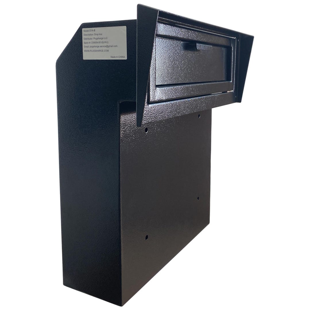 D1A-B - OPEN BOX Locking Metal Mail Drop Box: Rainproof Steel Door Safe ...