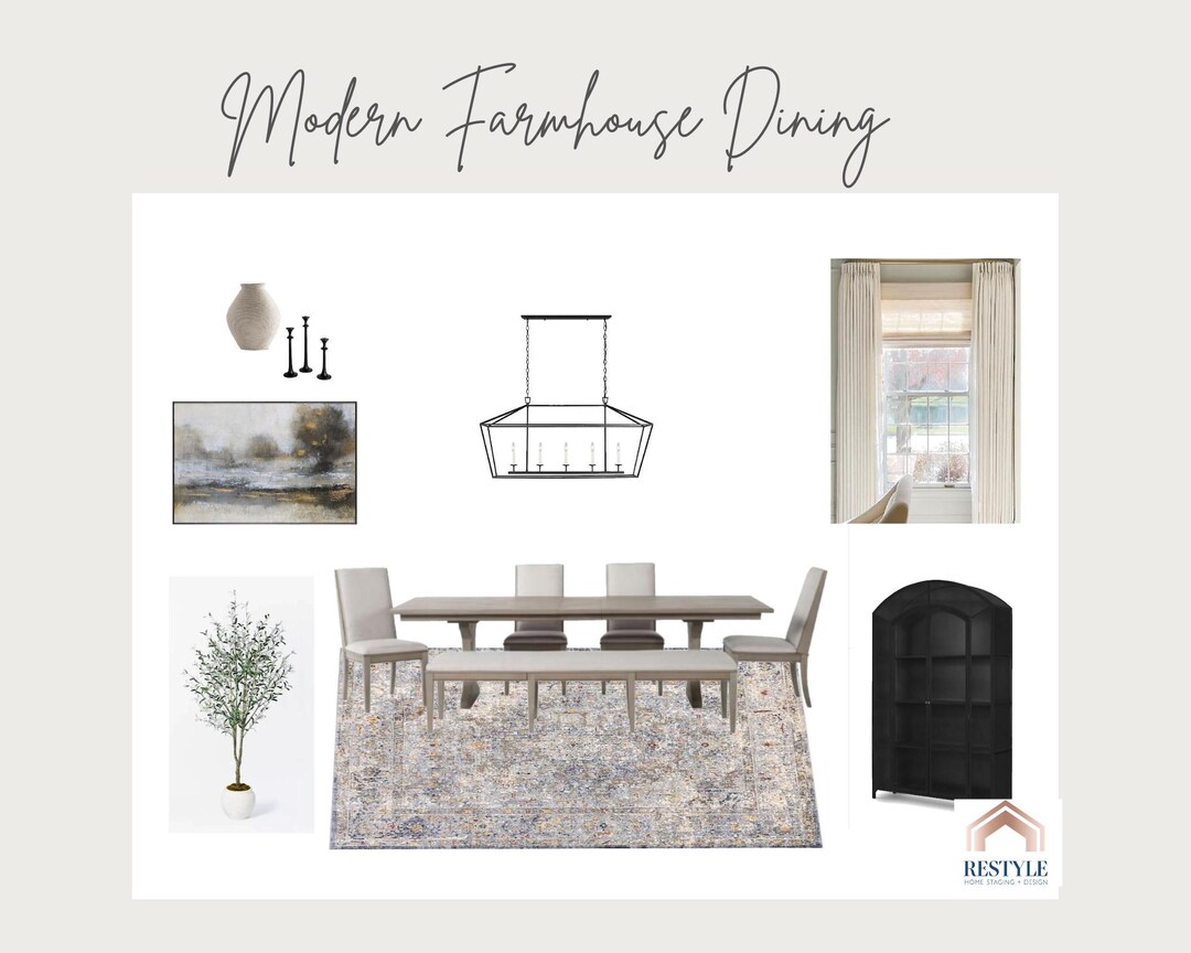 CUSTOM Dining Room E-design, Mood Board, Interior Design Service ...