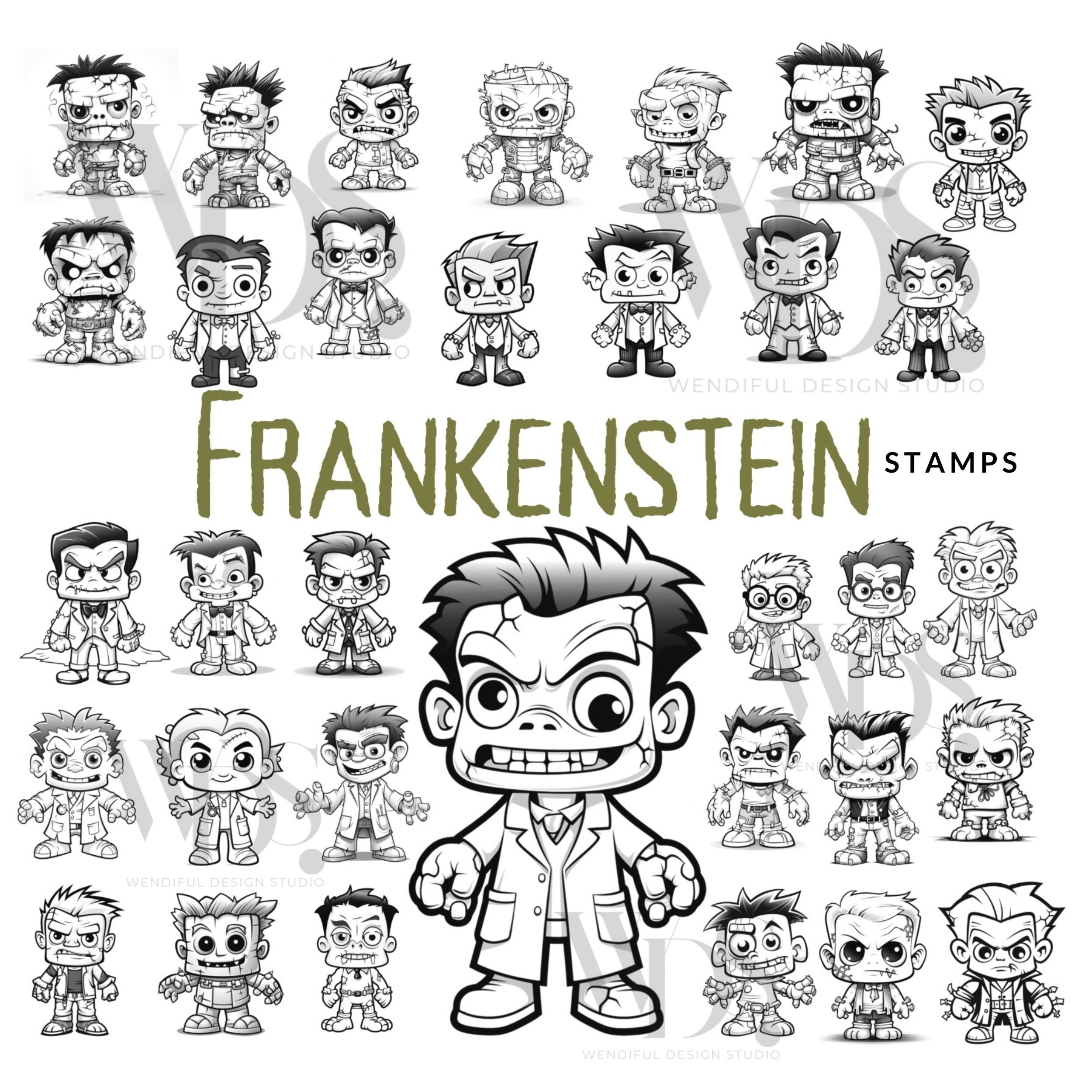 50 FRANKENSTEIN STAMPS for Procreate Procreate Halloween Stamps ...