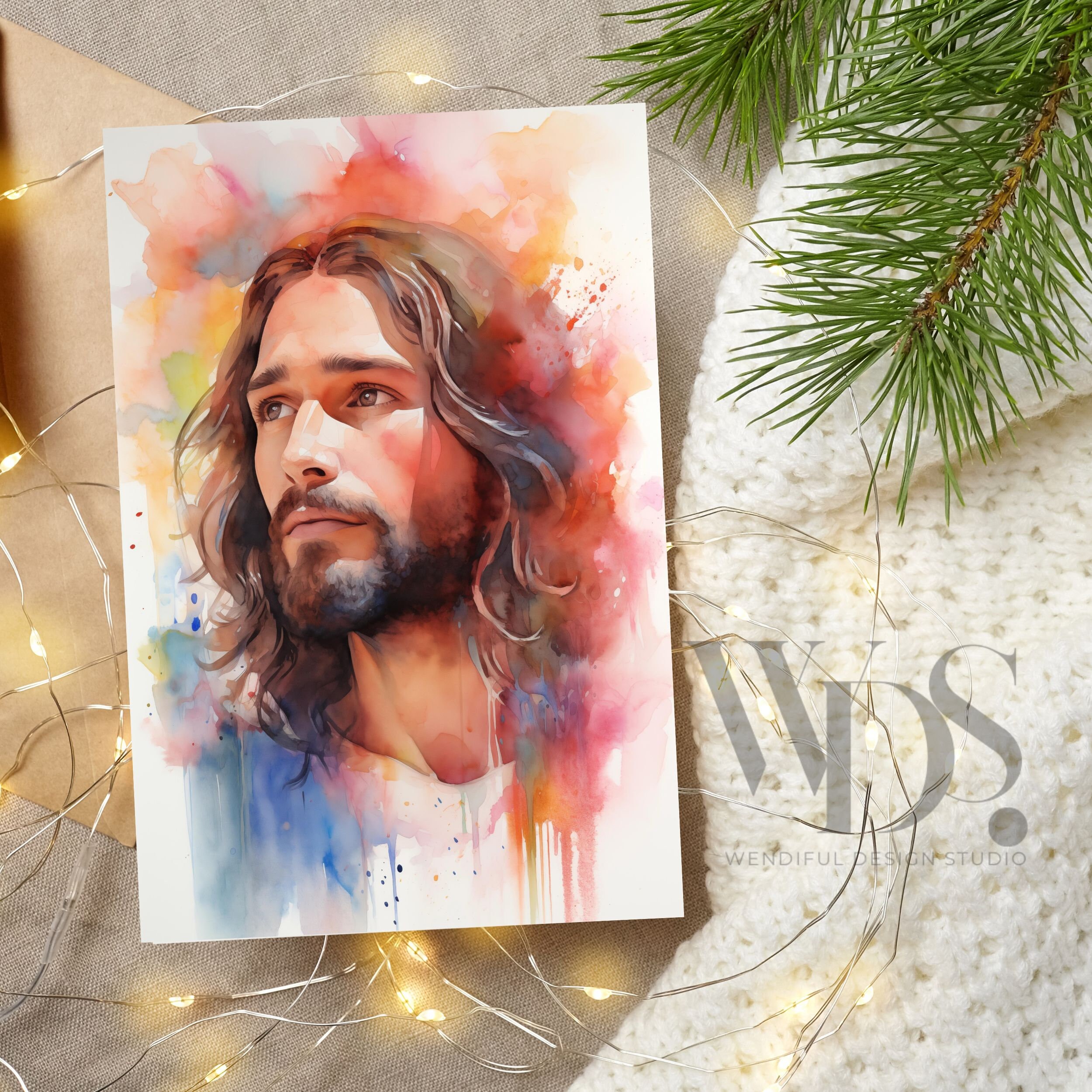 Set of 5 Watercolor Jesus Christ PNG Images | Jesus Christ | Watercolor ...