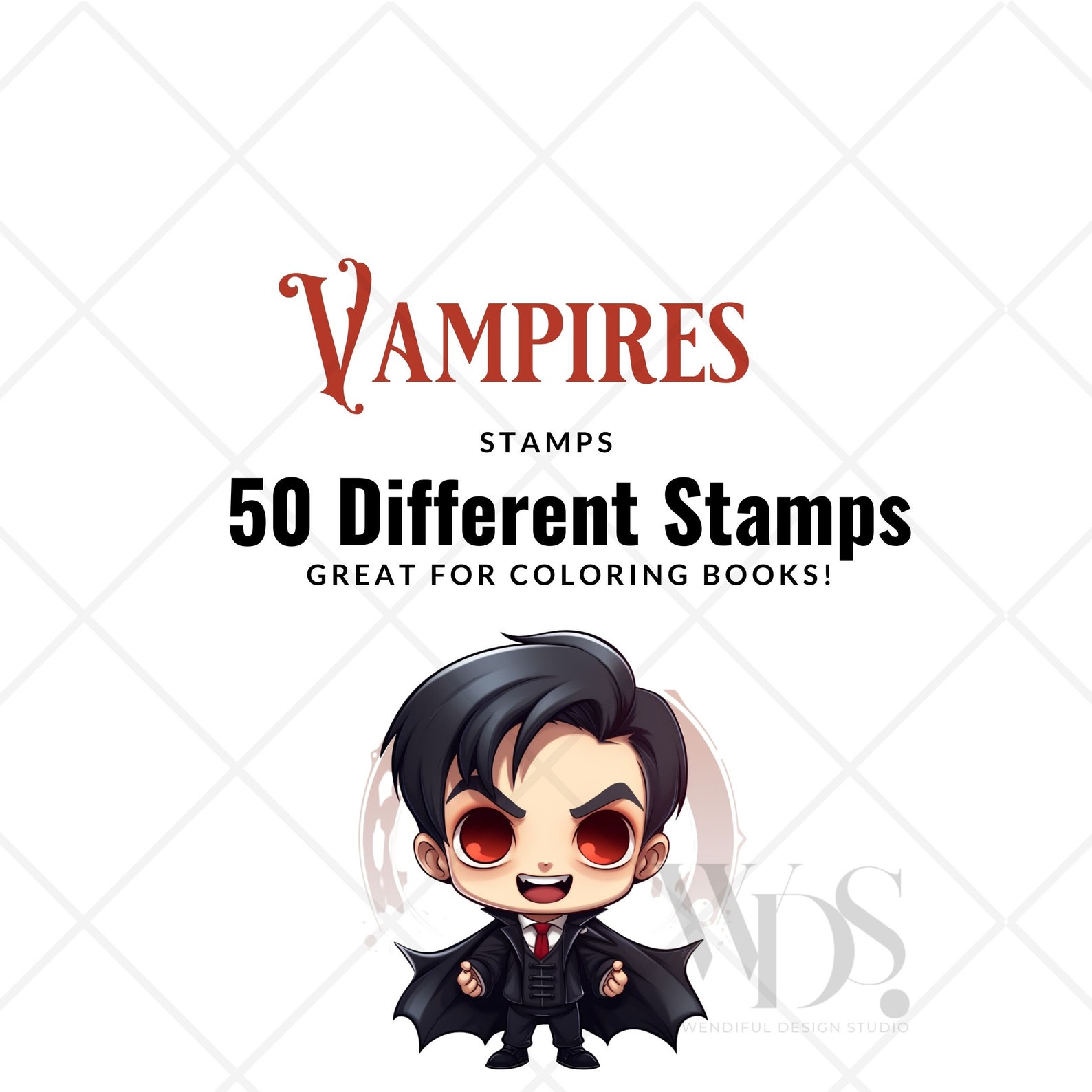 50 VAMPIRE STAMPS for Procreate | Procreate Halloween Stamps ...