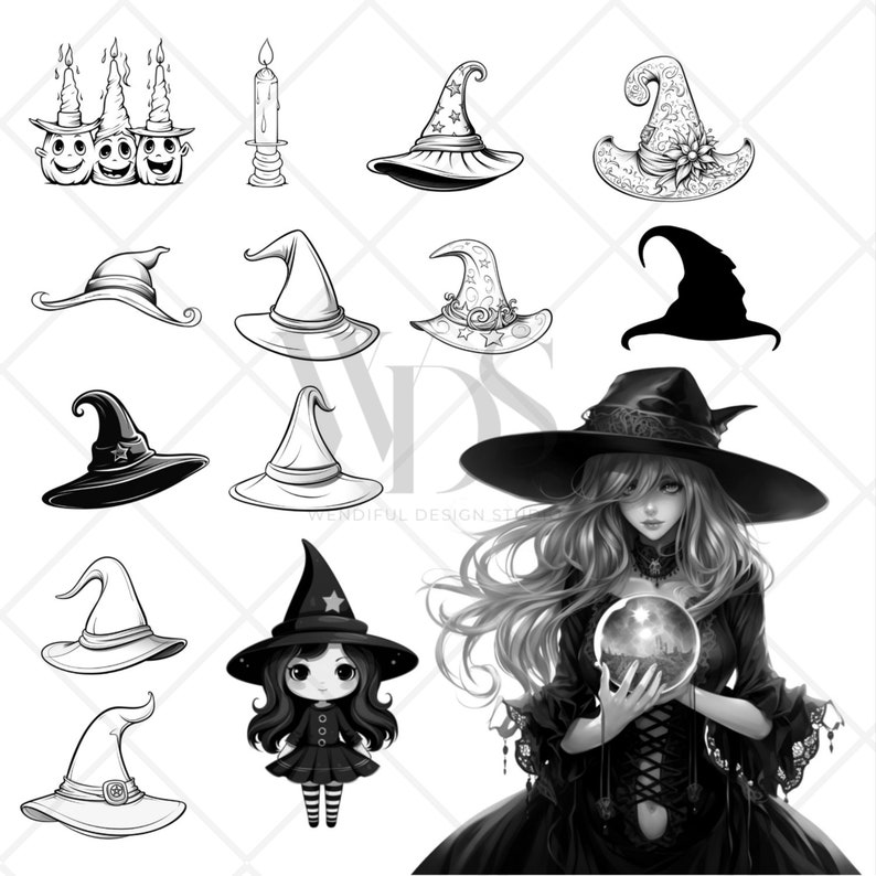 50+ WITCHES STAMPS for Procreate | Procreate Halloween Stamps ...