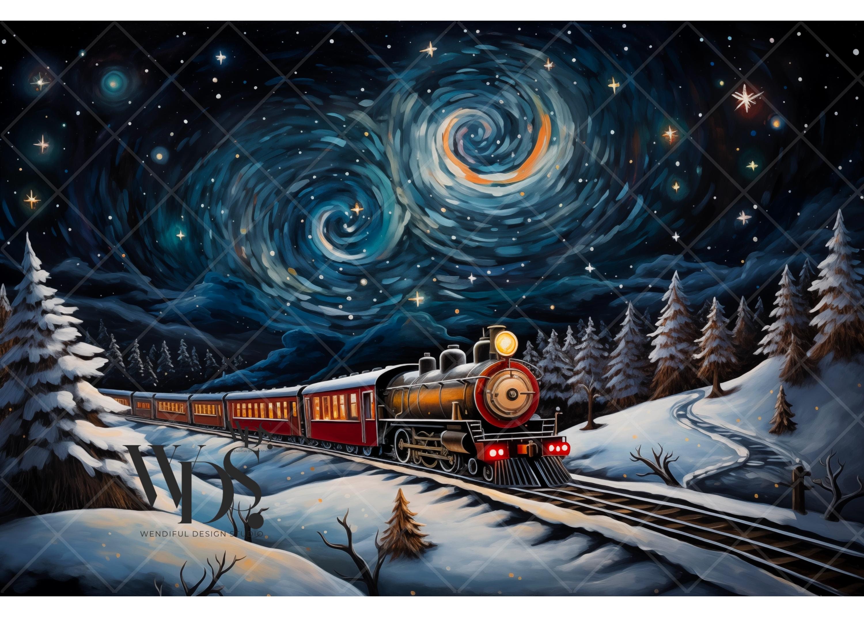 Set of 5 North Pole Express Train Images Christmas Train North Pole ...