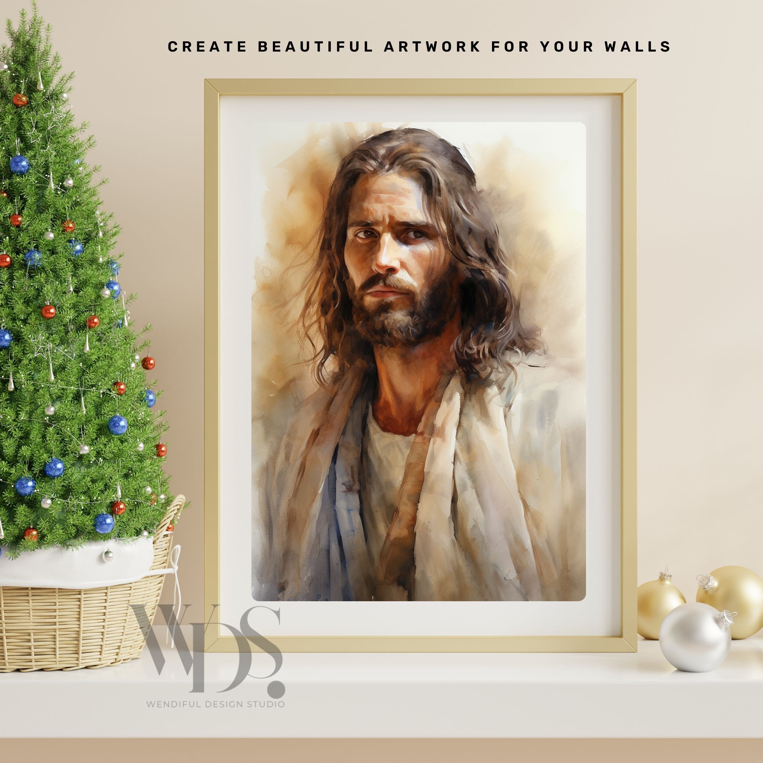 Set of 5 Watercolor Jesus Christ PNG Images | Jesus Christ | Watercolor ...