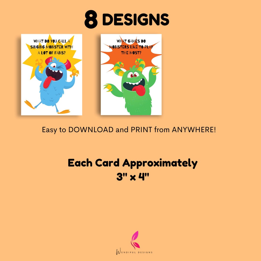 Cute Monster Valentine Cards - Printable - Instant Download - Kids ...