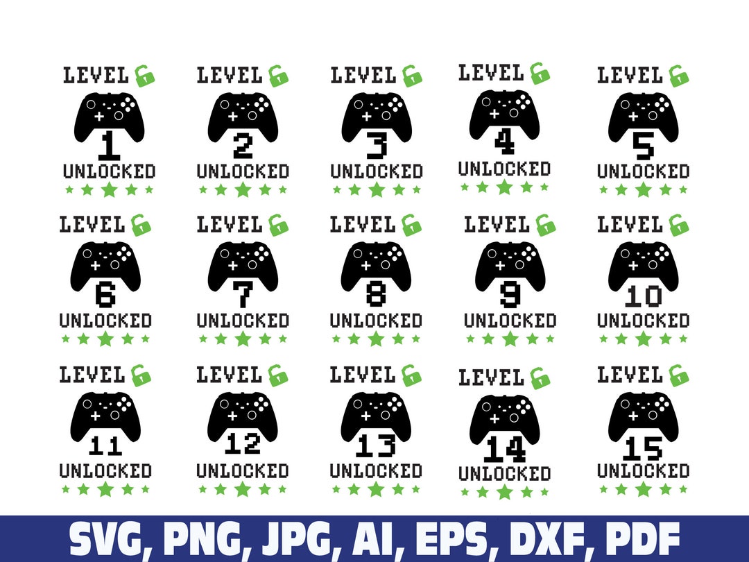 Gamer Svg, Video Game Birthday Svg, Video Game Svg, Gaming Svg, Level ...