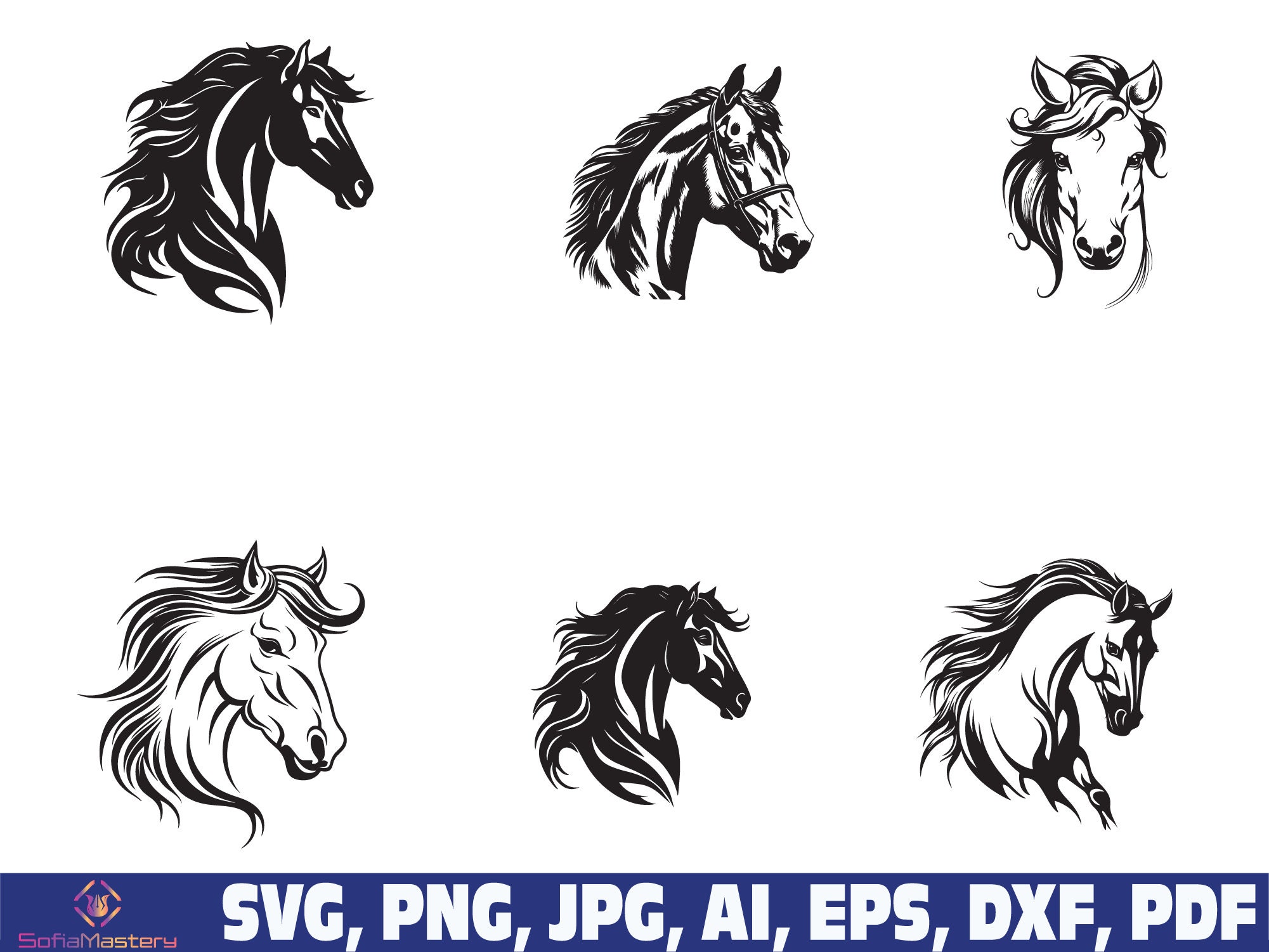 Horse Head Svg Png, Horse Girl Svg Png, Horse Face Svg Png, Horse Svg ...
