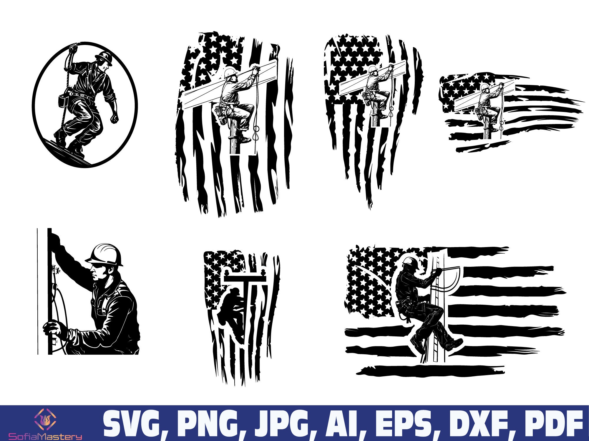 Lineman Svg, Lineman Flag Svg, Lineworker Svg, Lineman American Flag, Lineman Usa Flag ...
