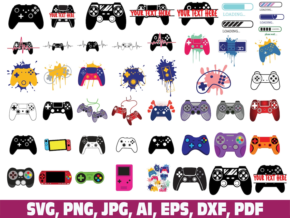 Gamer Controller Svg Png, Split Monogram Name Fram SVG, Gamer Svg ...