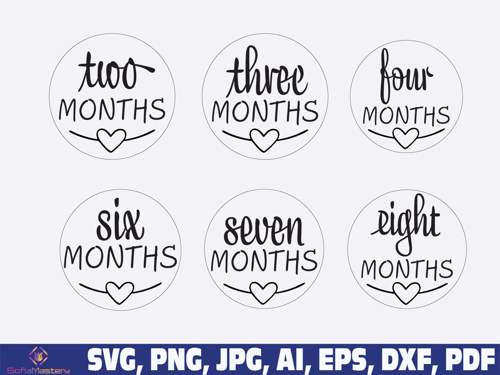 Baby Milestone Rounds SVG PNG, Baby Milestone Rounds Png, Baby Rounds ...