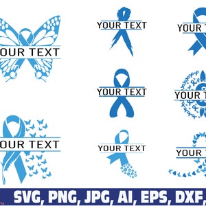 Cancer Ribbon Your Text Name Svg, Blue Ribbon Svg, Red Ribbon Svg, Pink ...