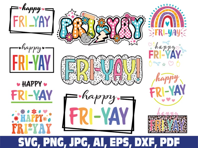 Fri-yay Svg Png, Fri-yay Back to School Png Bundle, Retro Vintage, Race ...