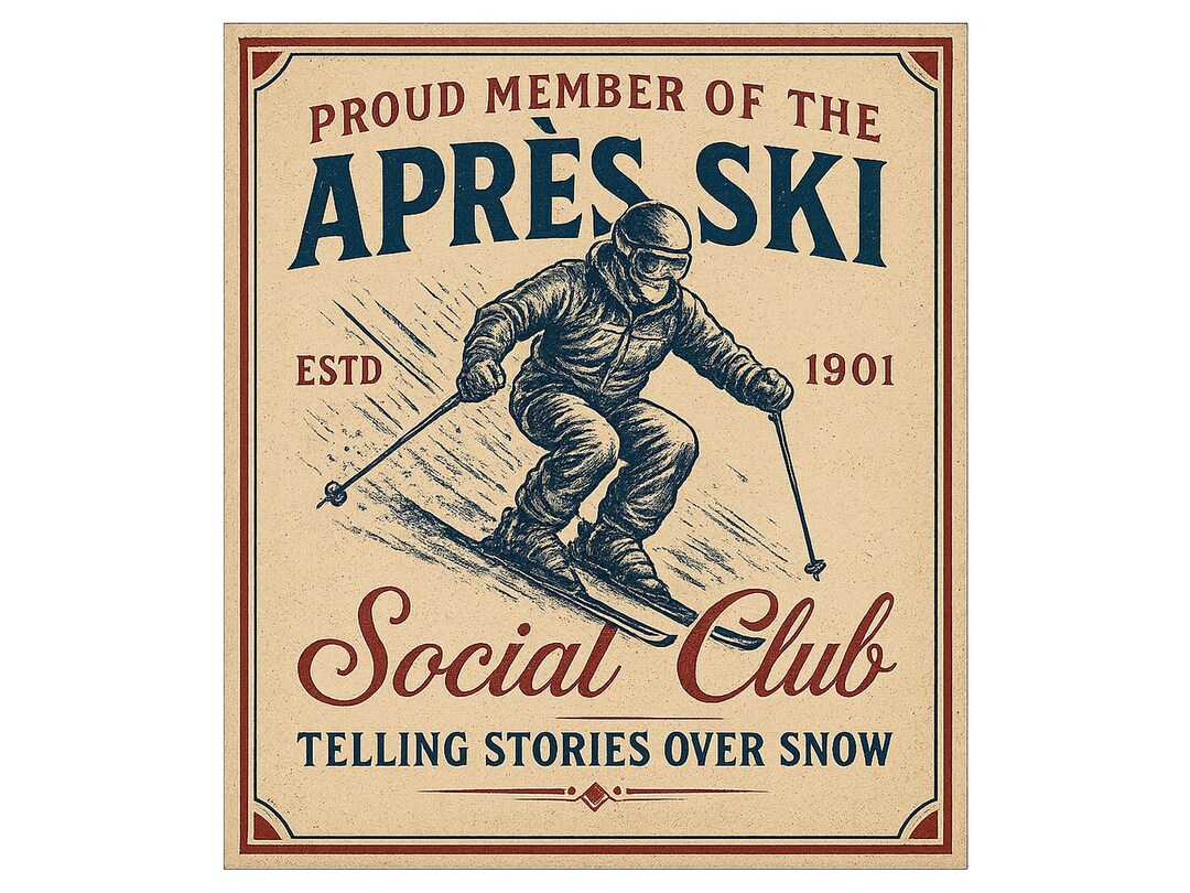 Apres Ski Social Club PNG Retro Fun, Winter Holiday Sublimation Design ...