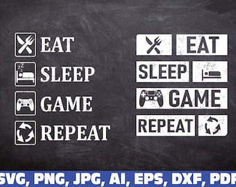 Eat Sleep Game Repeat SVG, Gamer Svg, Video Game Svg, Game Controller ...