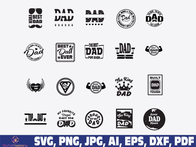 Dad Svg Png, Dad Svg Bundle, Father's Day Svg Png, Dada Daddy Dad Bruh ...