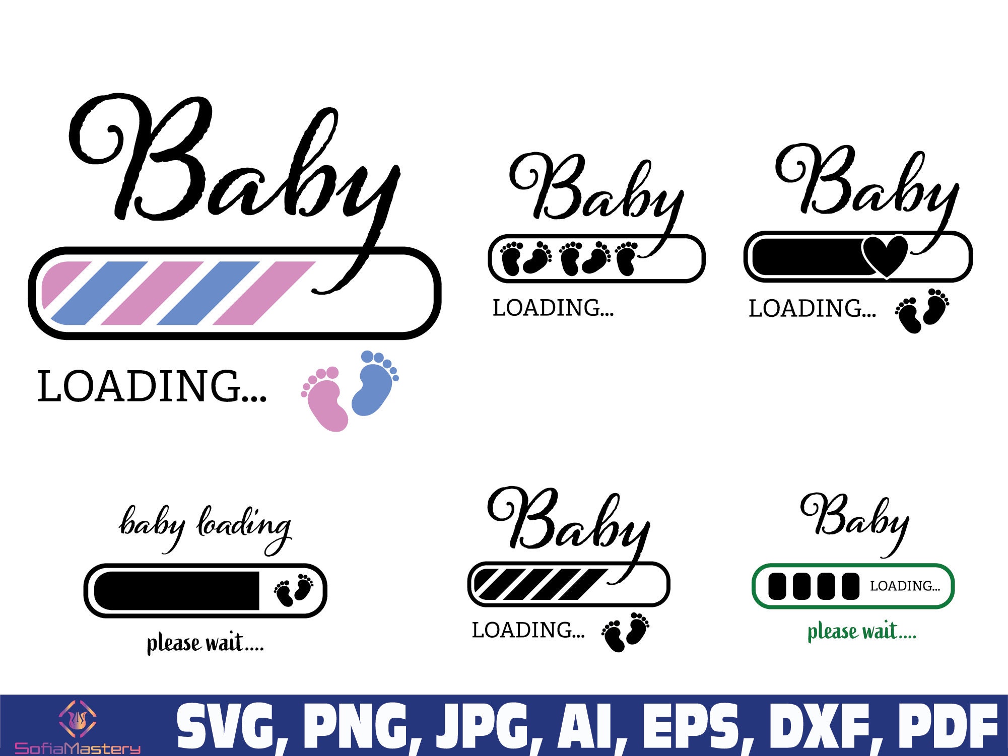 Baby Loading Svg Bundle, Baby Loading Please Wait Svg, Pregnancy Svg ...