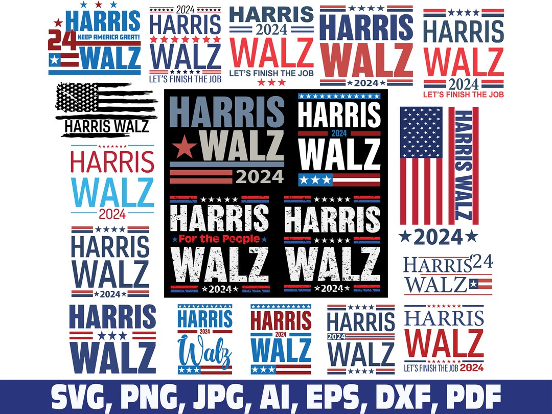 Kamala Harris Tim Walz PNG svg, Kamala Harris 2024 SVG PNG, Sí, kam ...