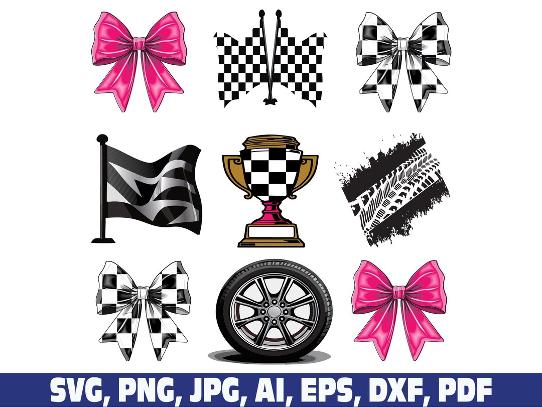 Race Racing Svg Png, Race Birthday Boy Svg, ,coquette Bow, Racing ...