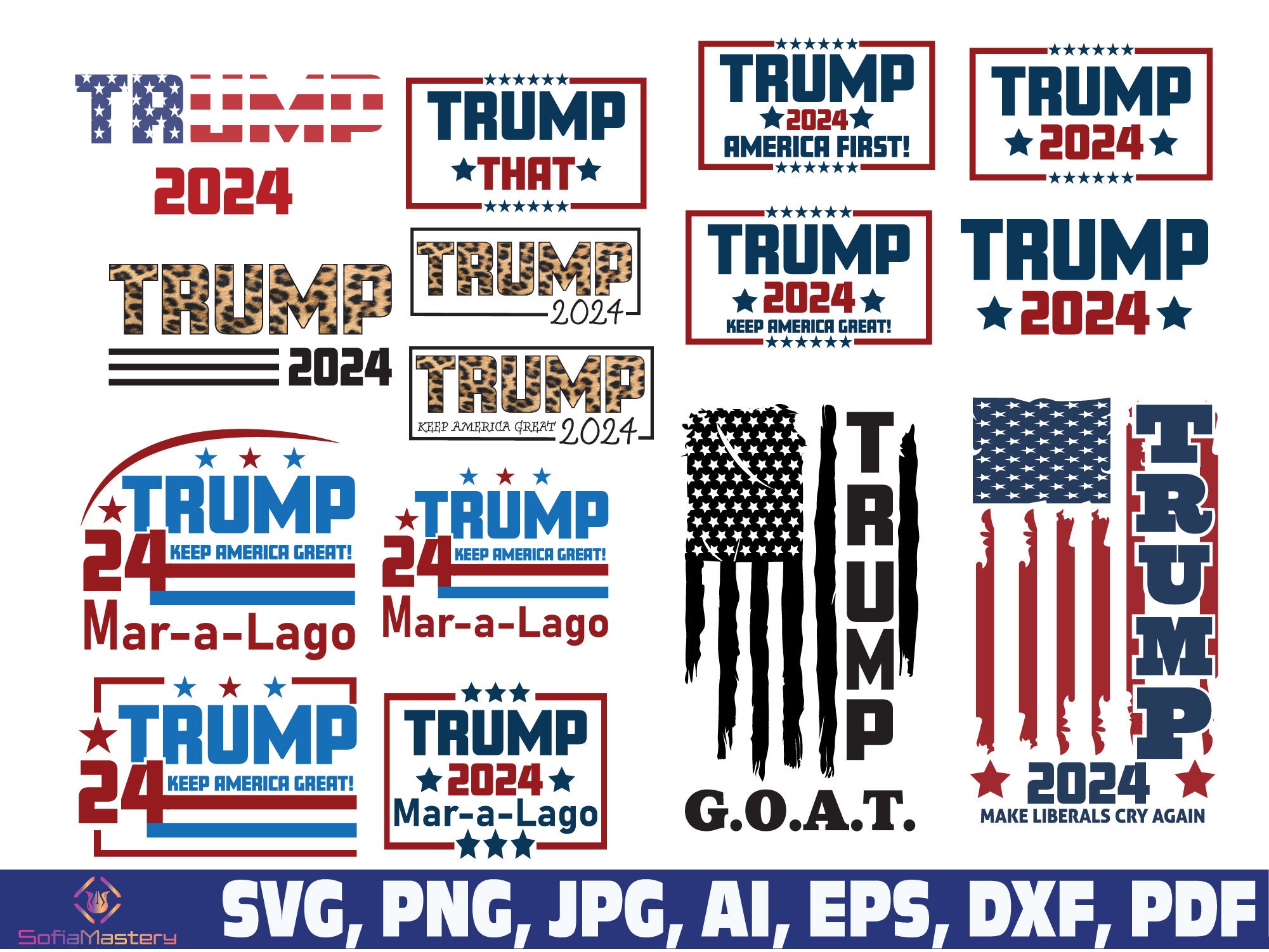 Trump 2024 Svg, Trump Svg Bundle, Trump Flag 2024 Svg, Trump Face Svg ...