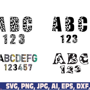 Cow Print Font Svg, Cow Pattern Half Print Font Letters Alphabet Svg ...