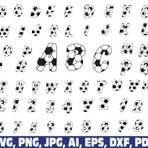 Soccer Font Alphabet Letters Svg, Soccer Svg, American Fan Soccer Svg ...