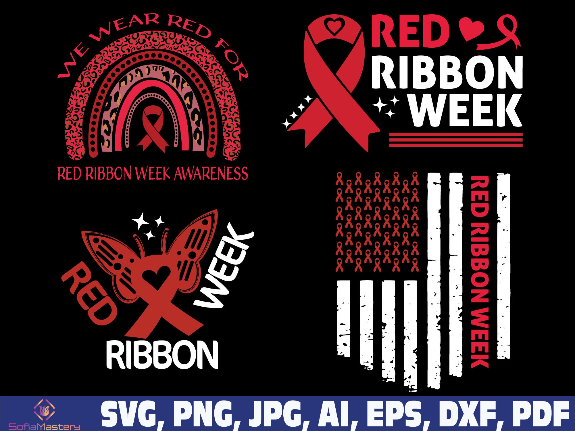 Red Ribbon Week Svg, No to Drugs SVG, Drug Free SVG, Anti-drug Svg, Red ...