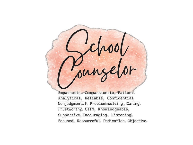 School Counselor Words PNG, Gift for Counselor, Sublimation Design ...
