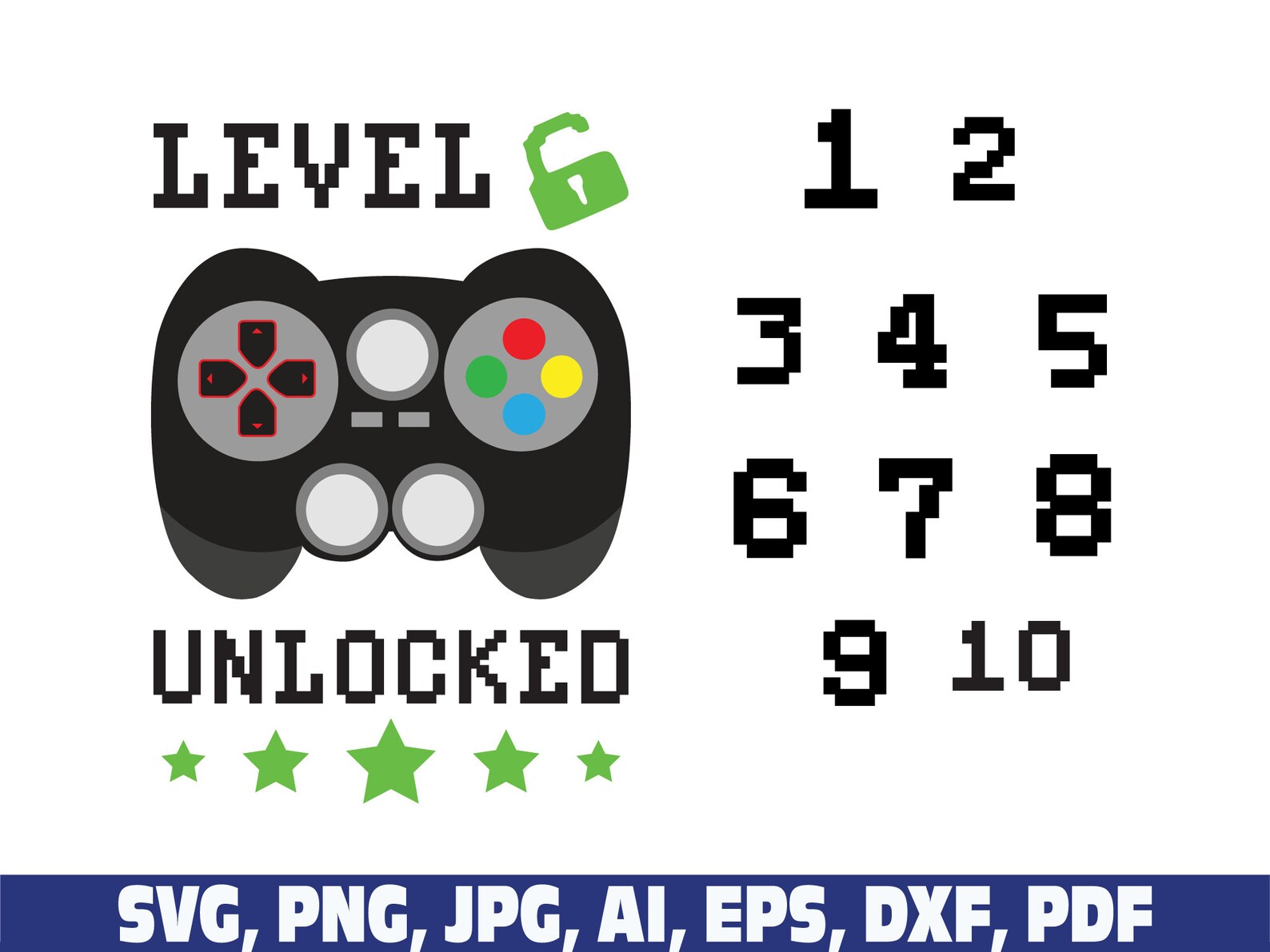 Gamer Svg, Video Game Birthday Svg, Video Game Svg, Gaming Svg, Level ...