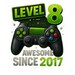 Level 8 Unlocked Awesome Since 2017 PNG, 8th Birthday Gaming Design ...