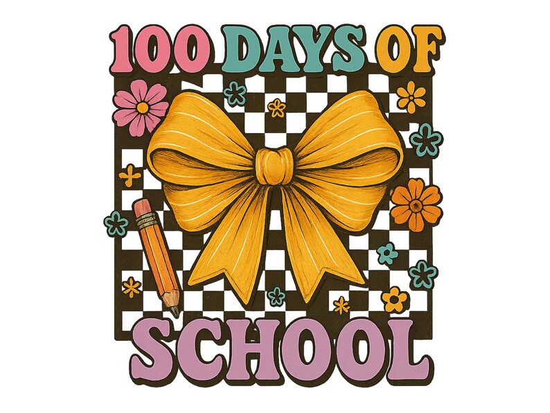100 Days of School PNG Groovy Retro Teacher Design, Sublimation Graphic ...